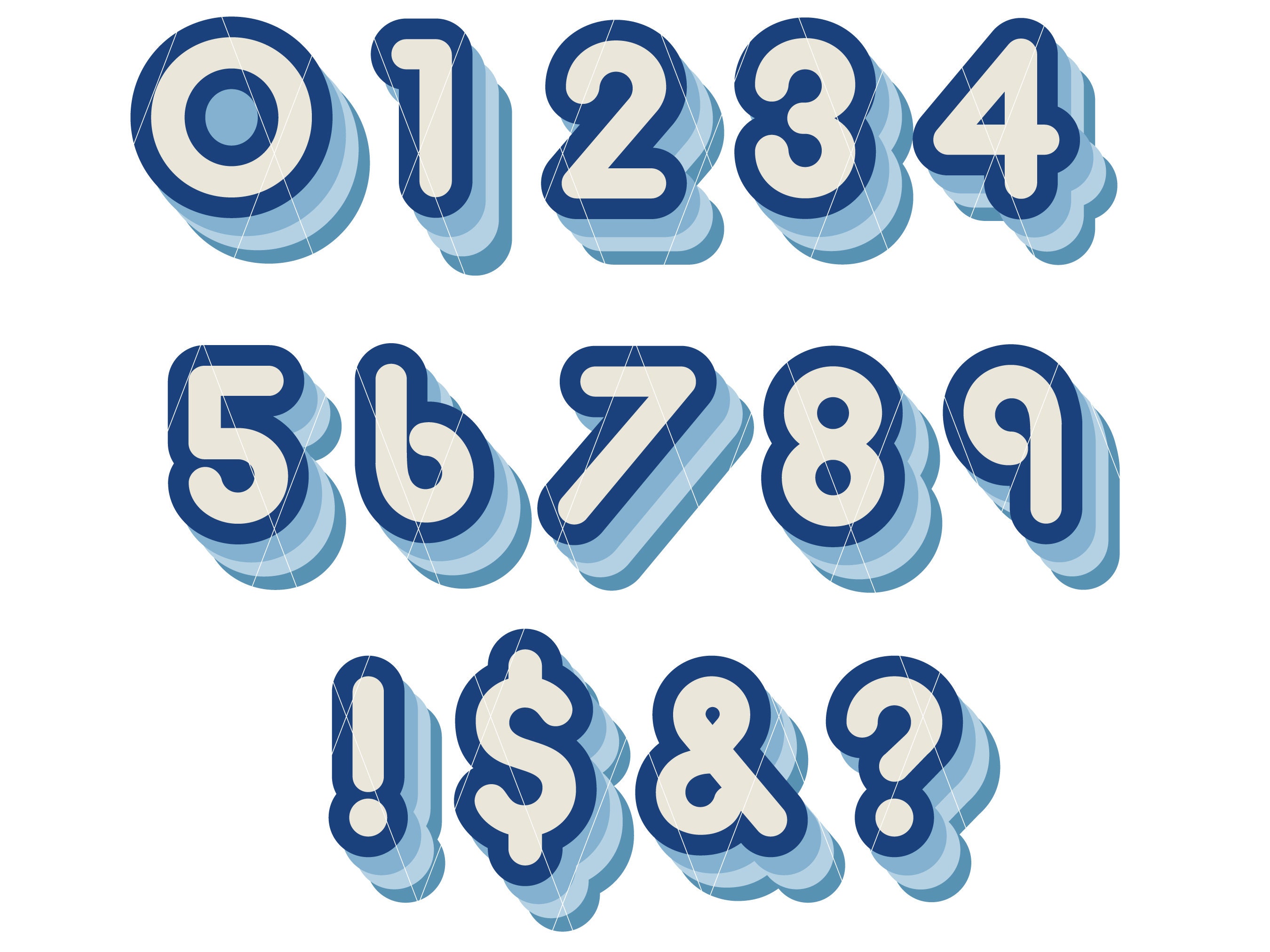 Blue Retro Font, Vintage Font, Groovy Font, 70's Font, Disco Font,svg ...