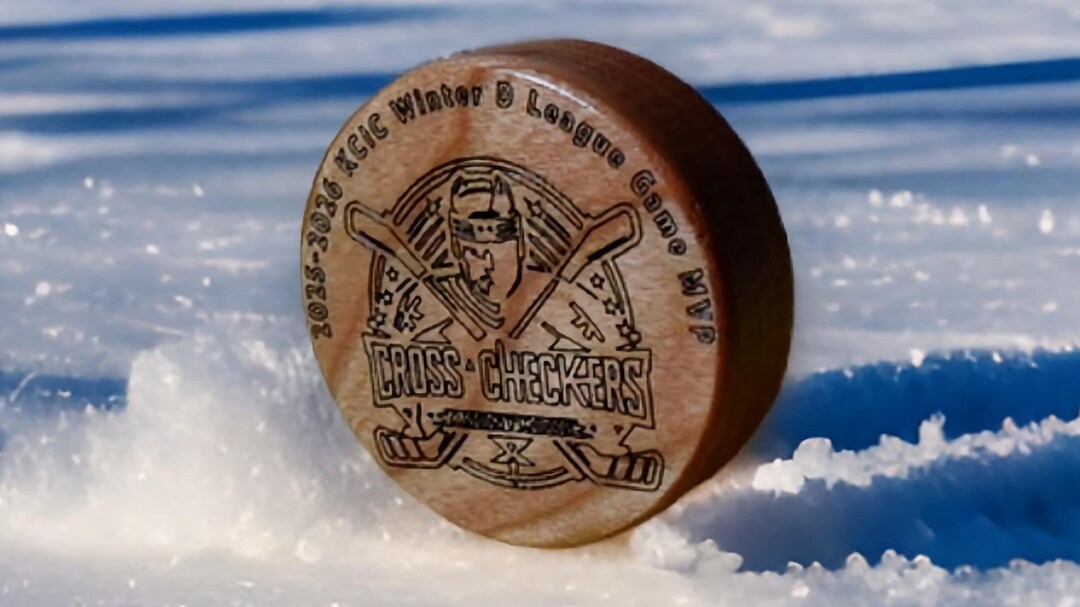 Personalized Hardwood Hockey MVP Award | Engraved Wooden Hockey Puck ...