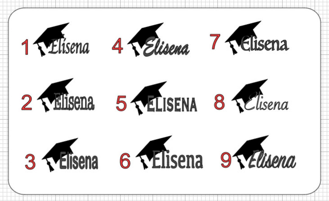 Name Decal With Grad Cap - Etsy