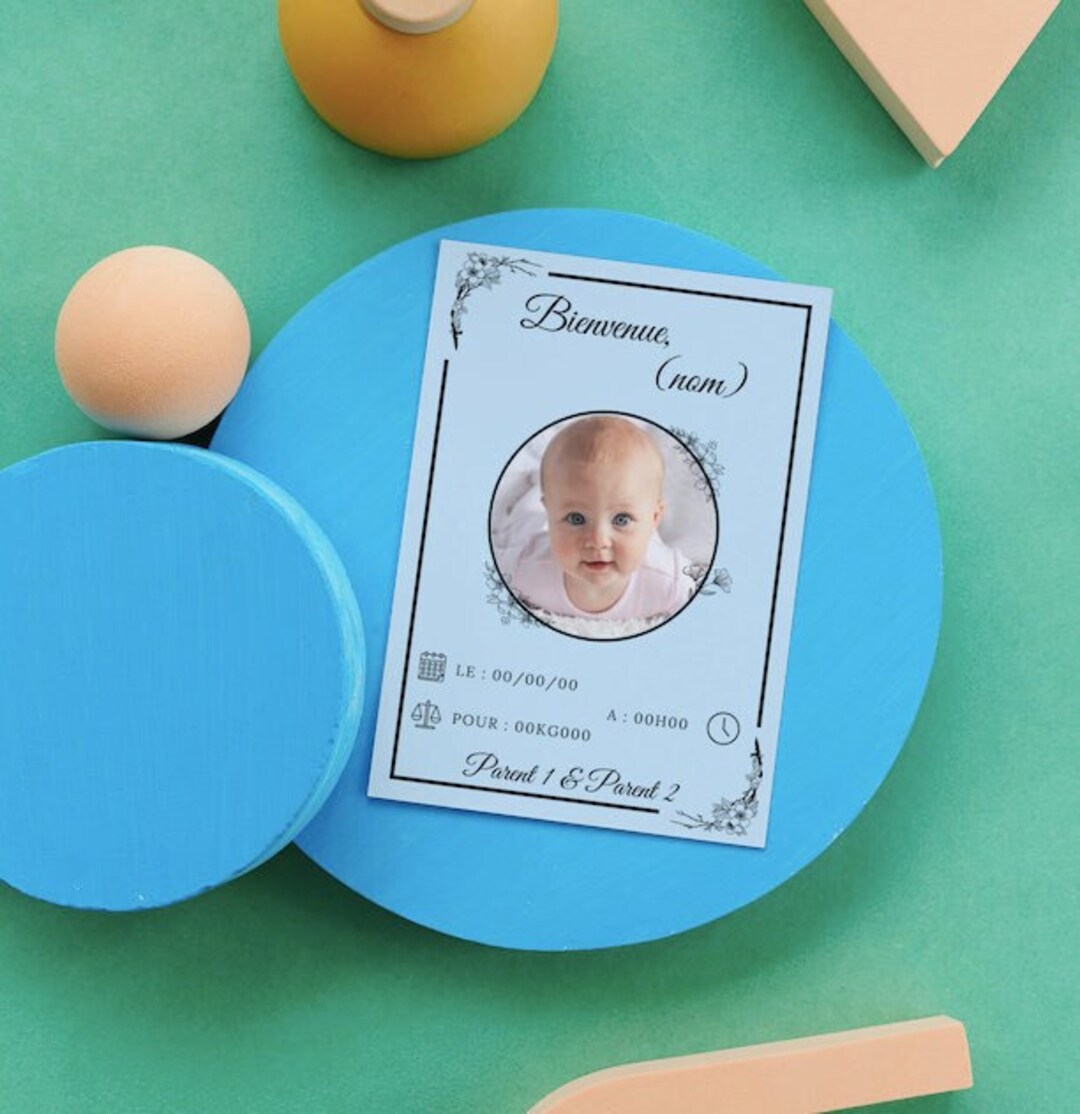 Birth Greeting Card - Customizable Template to Print - Etsy