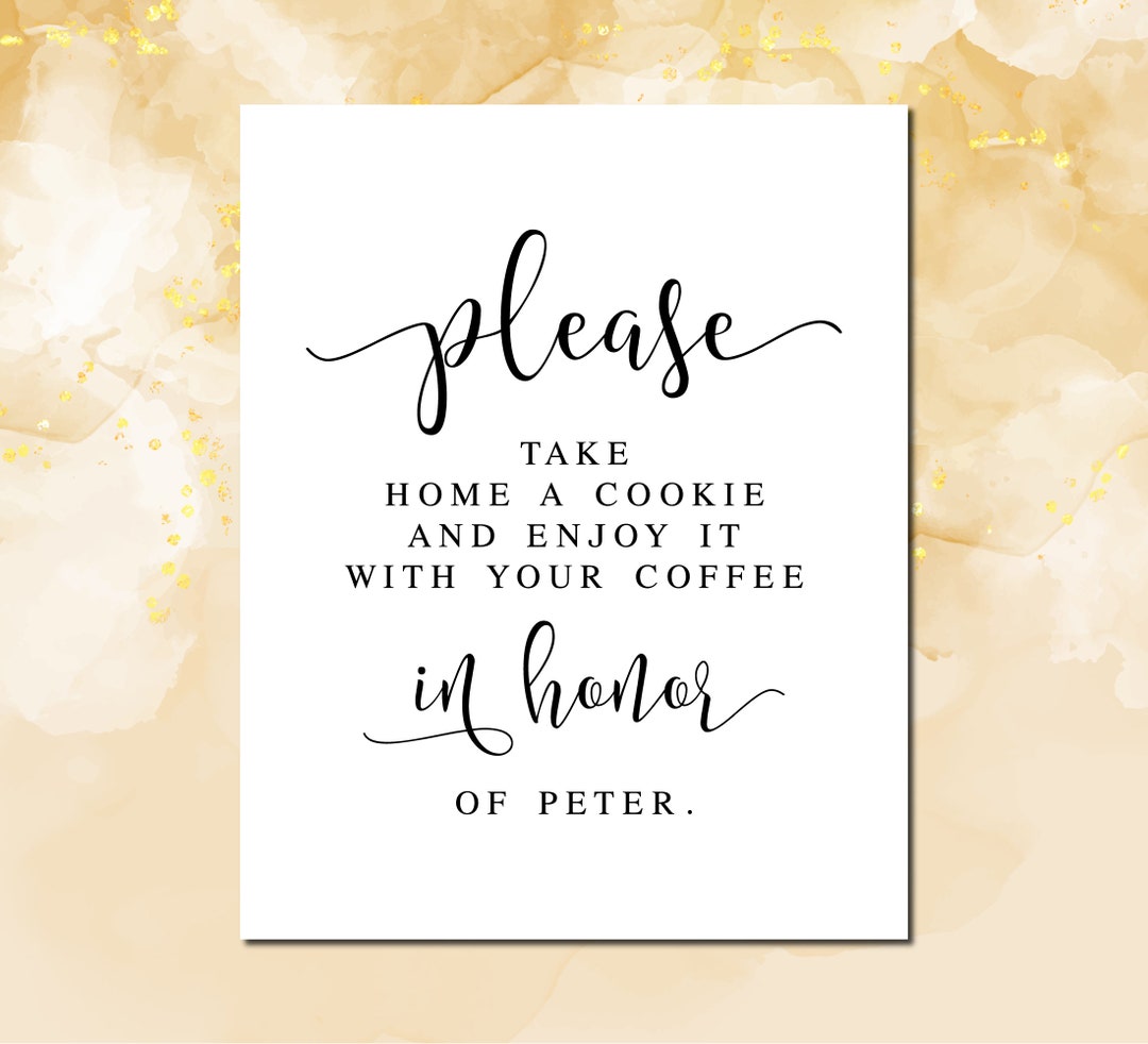 Funeral Favors Sign, Cookie Table Sign, Favor Signs, Please Take Home A ...