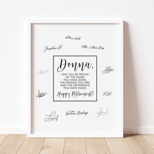 Happy Retirement Signature Sign: Printable Gift for Colleague (PDF ...