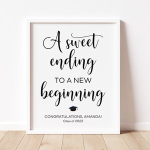 A Sweet Ending to A New Beginning, Graduation Signs, Graduation Sayings ...