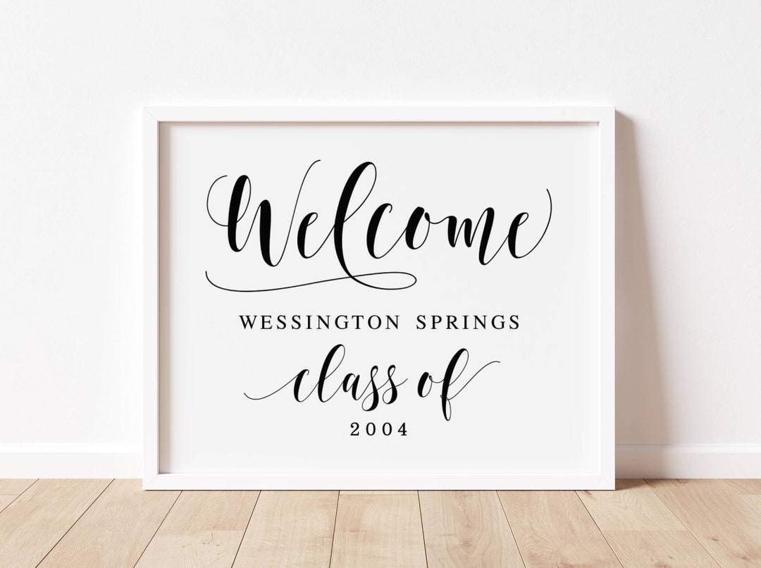 Graduation Welcome Sign: School Reunion Class Signage (digital Download ...