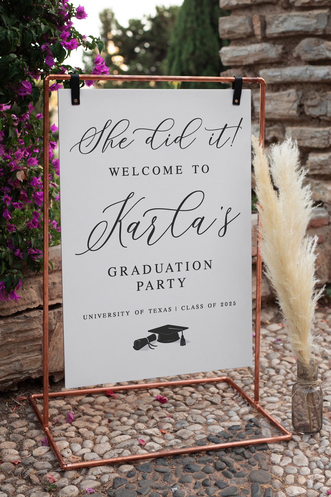 She Did It, Welcome to Graduation Party, Modern Minimalist Welcome ...