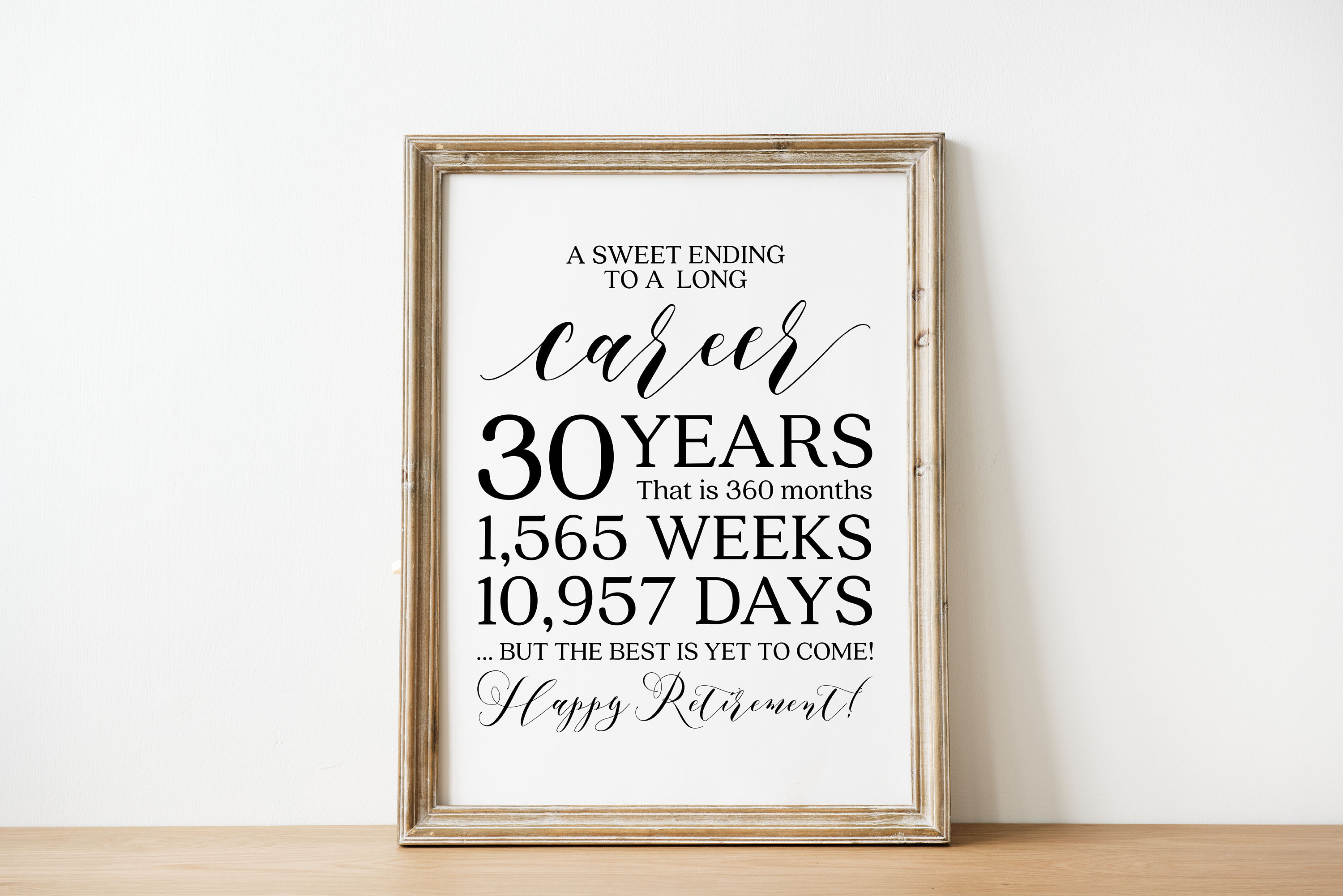 30 Years Retirement Sign, A Sweet Ending to A Long Career, Happy ...