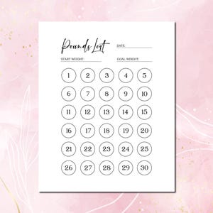 30 Pounds Lost Weight Loss Printable, Weight Loss Challange Print ...