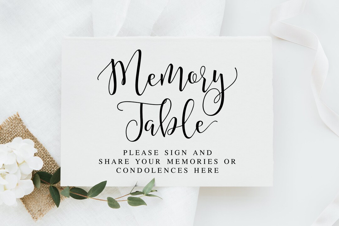 Memory Table Sign Please Sign and Share Your Memories - Etsy