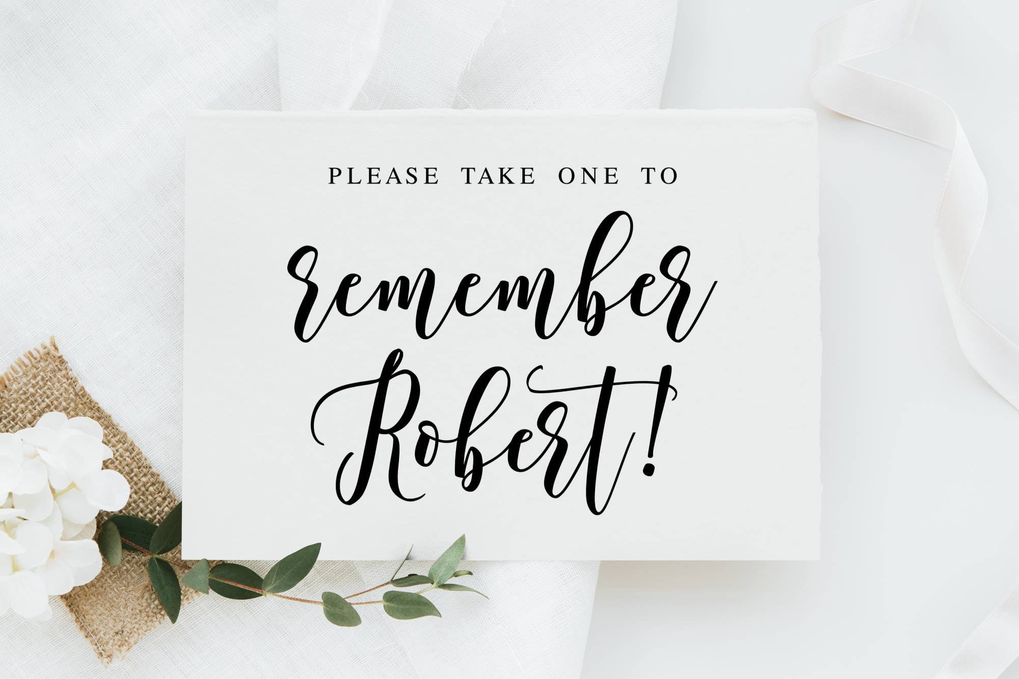 Please Take One to Remember Funeral Signs Memory Table Sign - Etsy