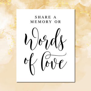 Share A Memory or Words of Love, Memorial Signs, Funeral Signs ...