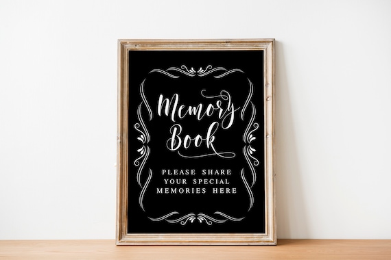 Memory Book Sign Share Your Special Memories Here Memorial - Etsy