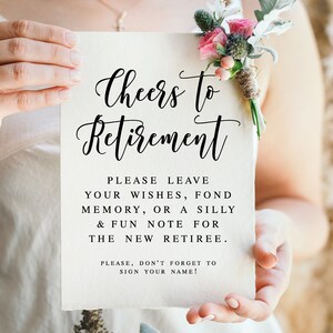 Cheers to Retirement, Modern Minimalist Retirement Guestbook Sign ...