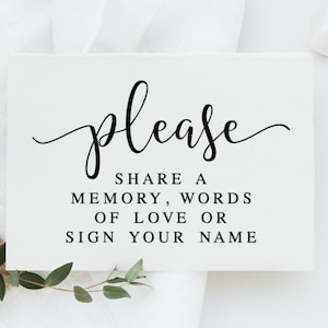 Please Share A Memory, Words of Love or Sign Your Name, Modern ...