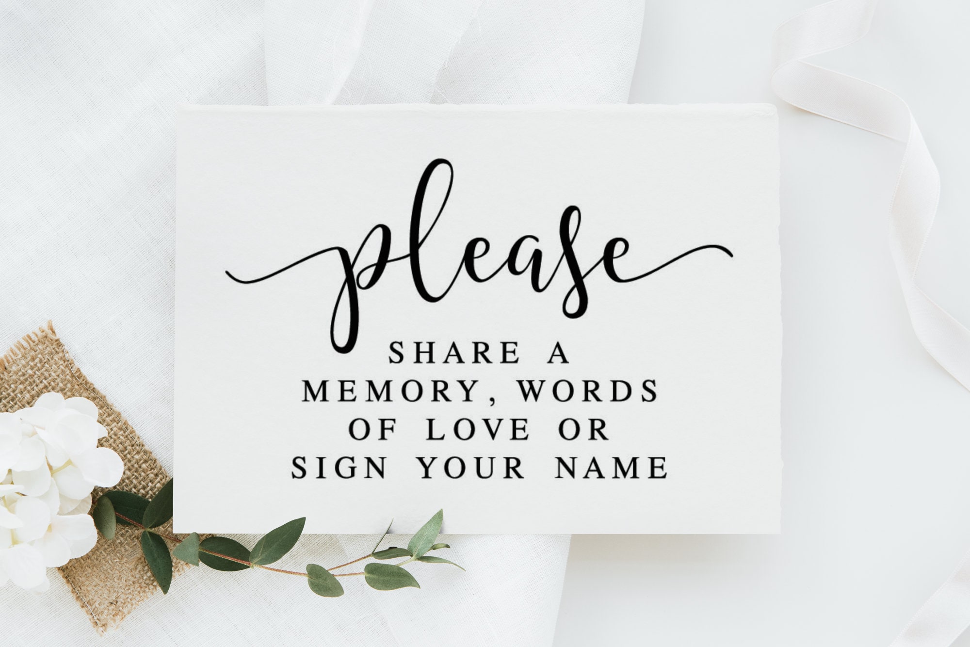 Please Share A Memory, Words of Love or Sign Your Name, Modern ...