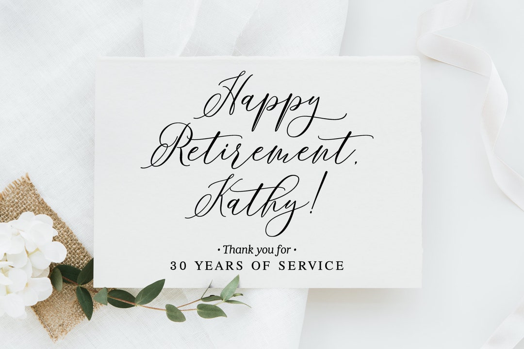 Happy Retirement Sign, Years of Service Retirement Print, Custom ...