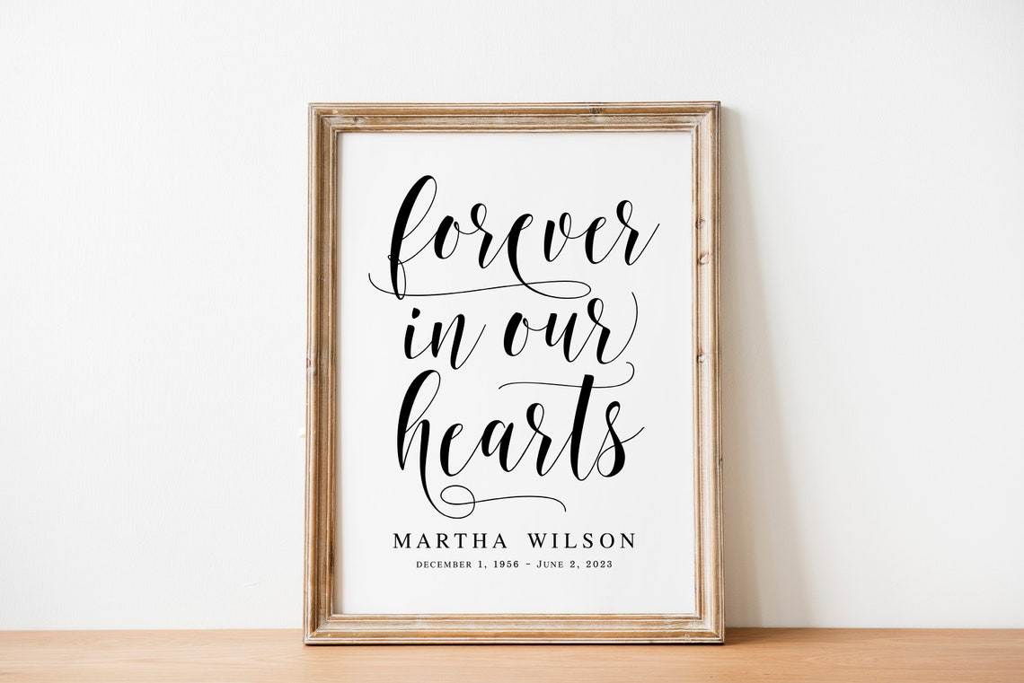 Forever in Our Hearts, in Loving Memory, Memorial Signs, Celebration of ...