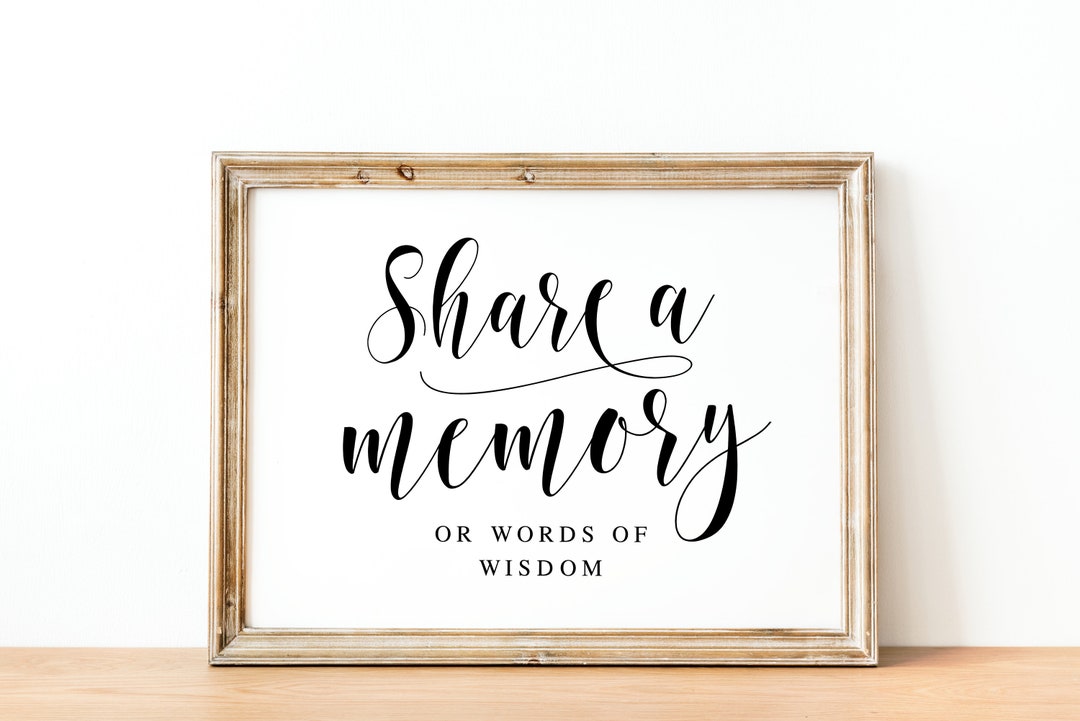 Share A Memory or Words of Wisdom, Wedding Signs, Book of Condolence ...
