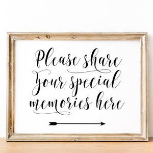 Memorial Memory Sign: Funeral Printable (PDF & JPG) - Etsy