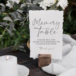 Memory Table Sign, Please Sign and Share Your Memories or Condolences ...