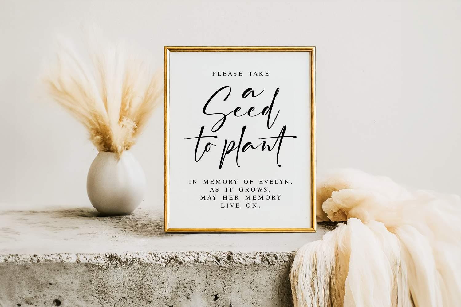 Please Take a Seed to Plant in Memory | Celebration of Life Memorial ...