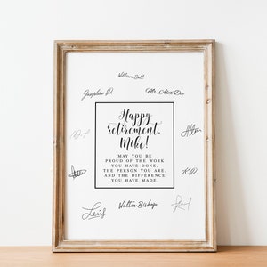 Happy Retirement Sign, Retirement Gift Sign, Retirement Signature Sign ...