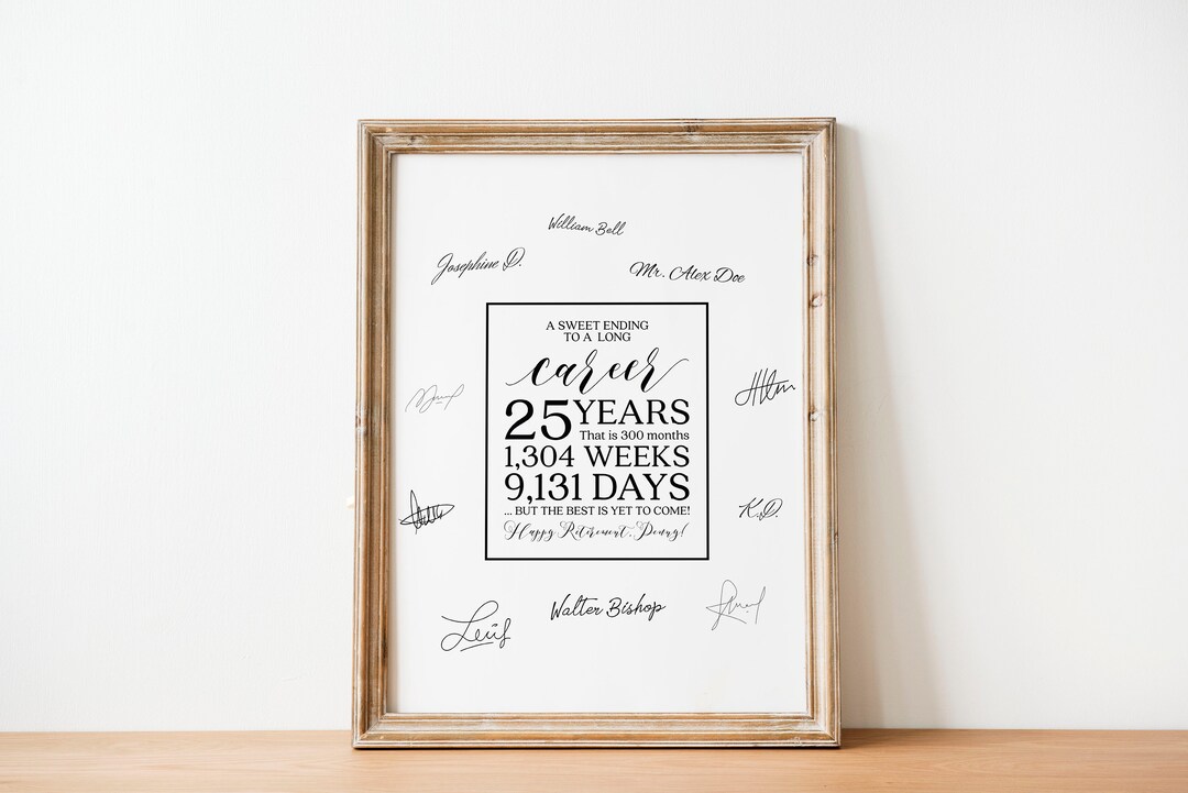 Happy Retirement Sign, Retirement Signature Gift Sign, Retirement Gift ...