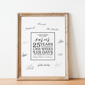 Retirement Signature Sign: Printable Career Celebration (PDF & JPG) - Etsy