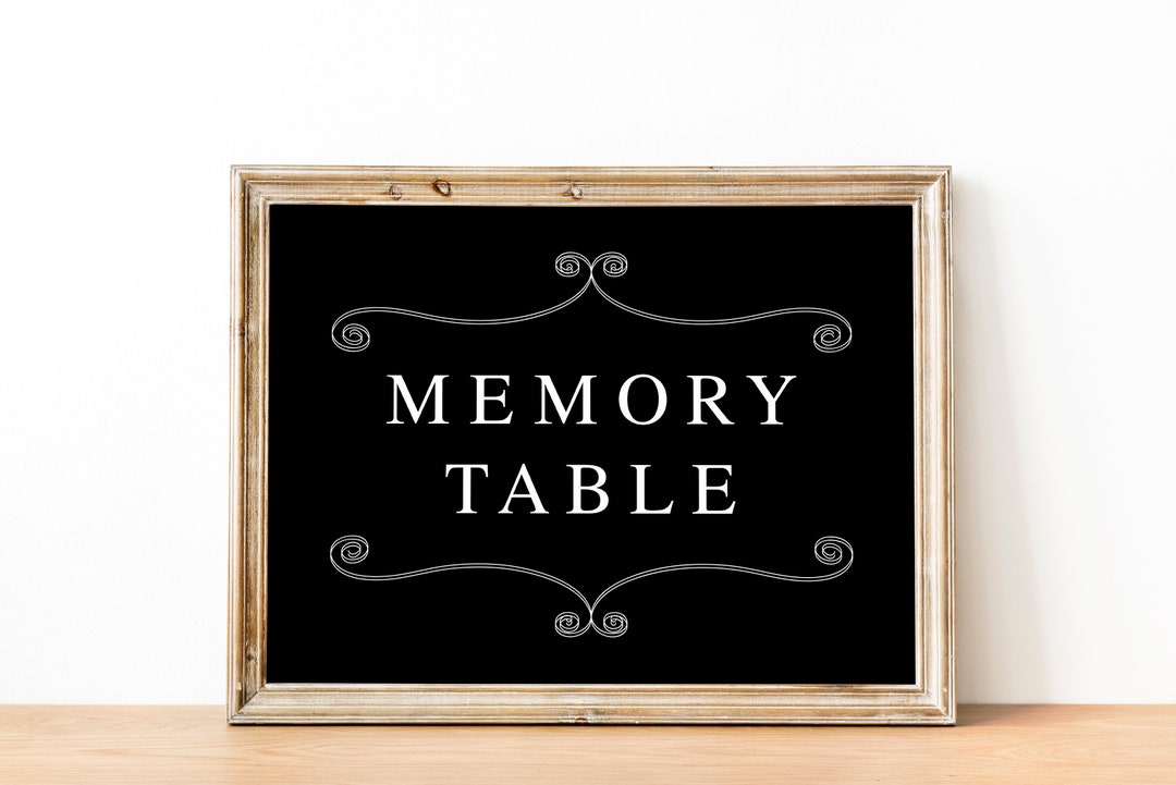 Memory Table Sign, Memory Signs, Memorial Printables, Funeral Prints ...