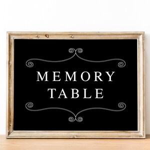 Memory Table Sign, Memory Signs, Memorial Printables, Funeral Prints ...