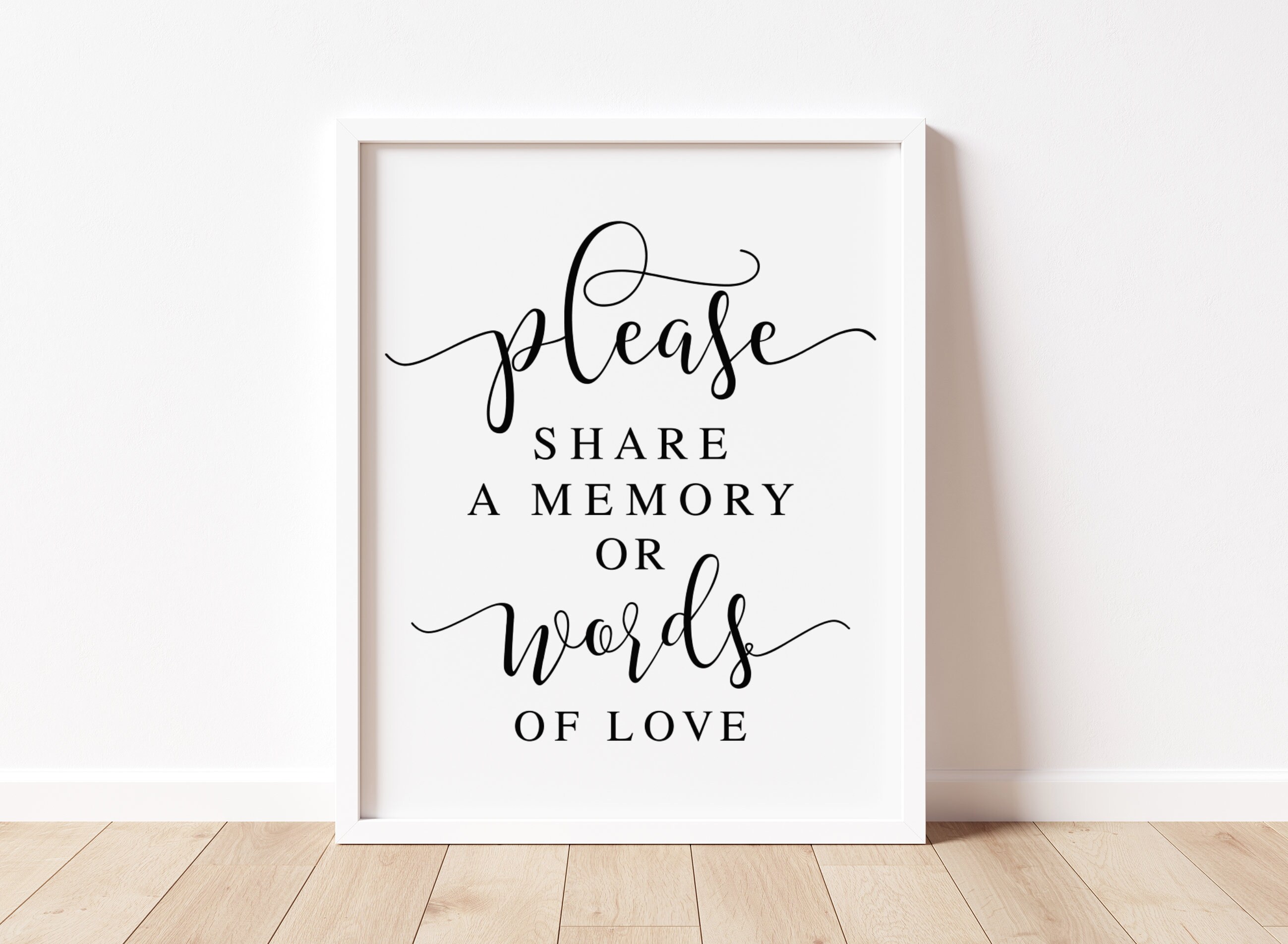 Please Share A Memory or Words of Love, Memorial Printables, Memory ...
