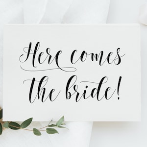 Here Comes the Bride, Modern Minimalist Wedding SVG Signs, Wedding Ring ...