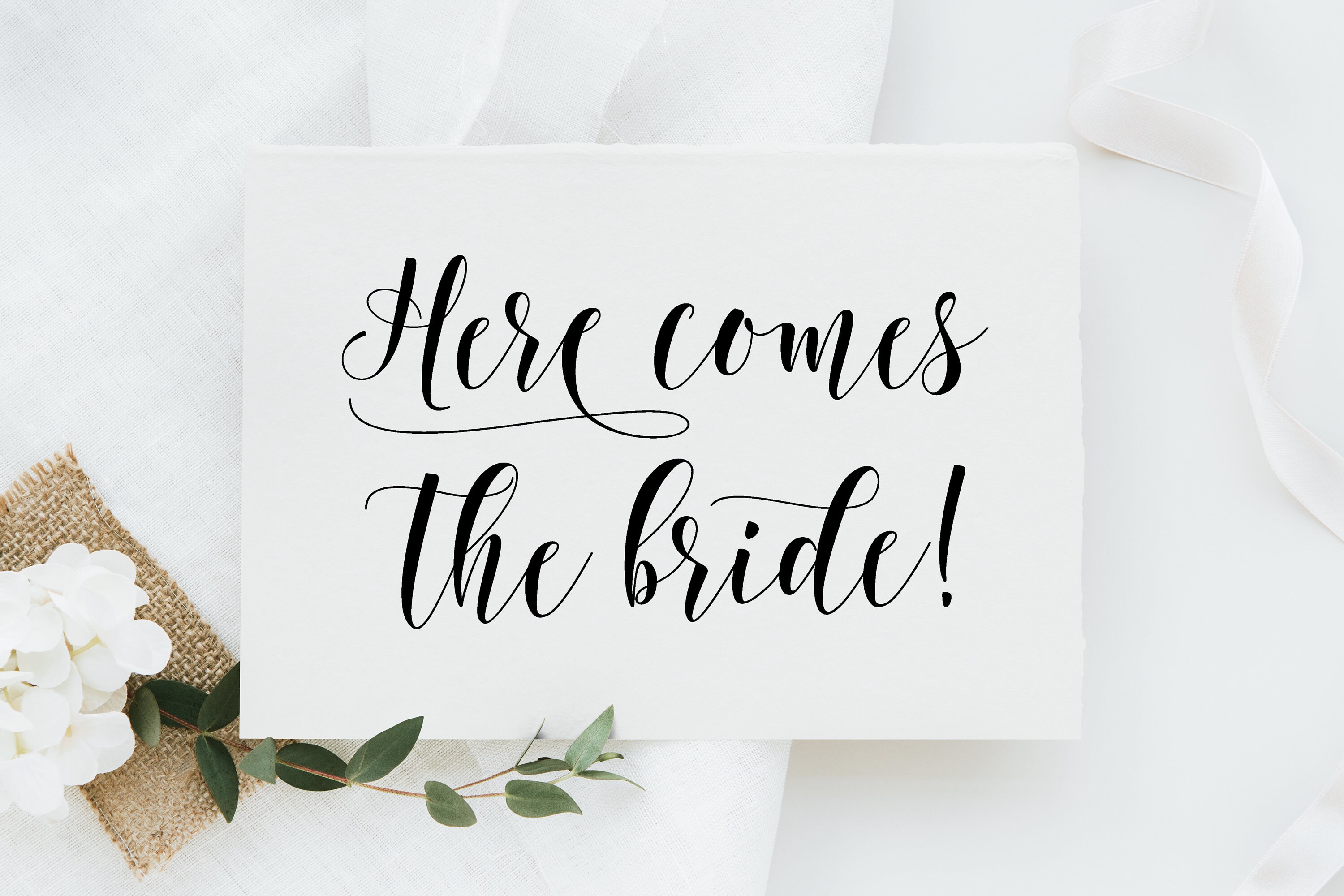 Here Comes the Bride, Modern Minimalist Wedding SVG Signs, Wedding Ring ...