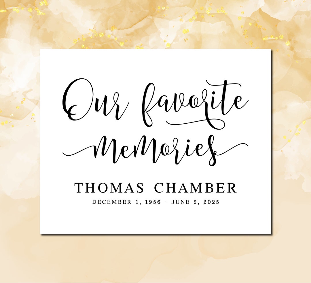 Our Favorite Memories, Modern Minimalist Funeral Service Signs ...