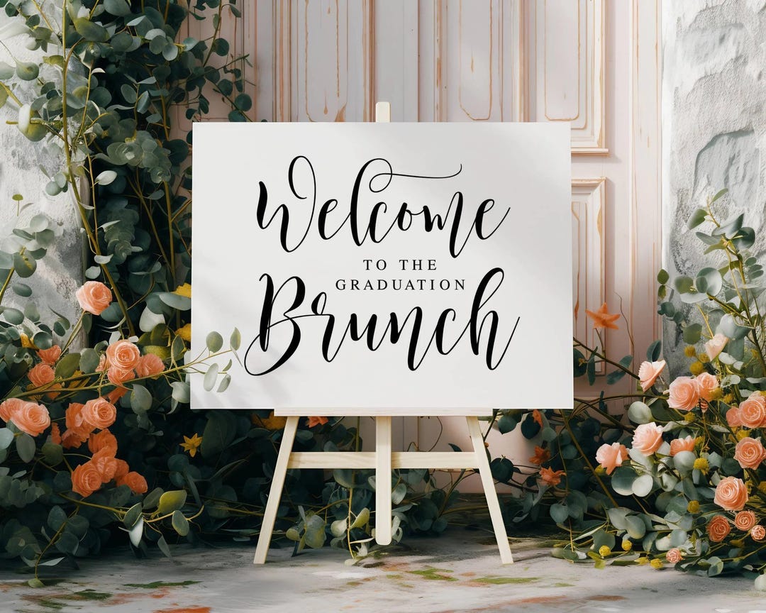 Graduation Brunch Welcome Sign: Minimalist Party Decor (digital ...