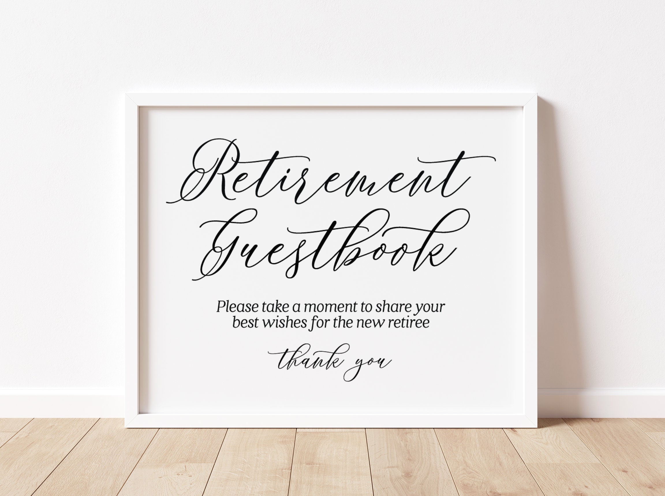 Retirement Guestbook Sign: Modern Minimalist Party Decor (PDF & JPG) - Etsy