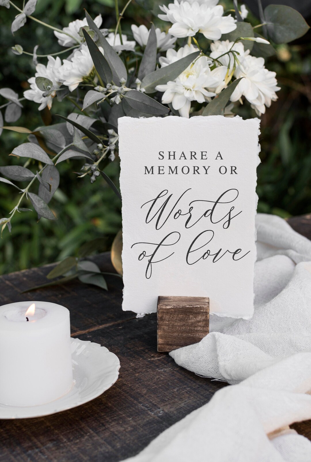 Share A Memory or Words of Love, Modern Minimalist Memorial Signs ...