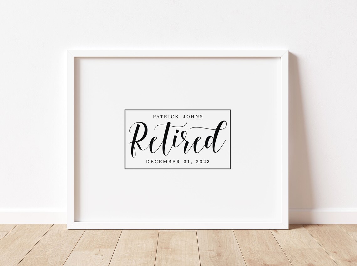 Retirement Gift Sign, Colleagues Signature Gift Sign, Retirement Prints ...