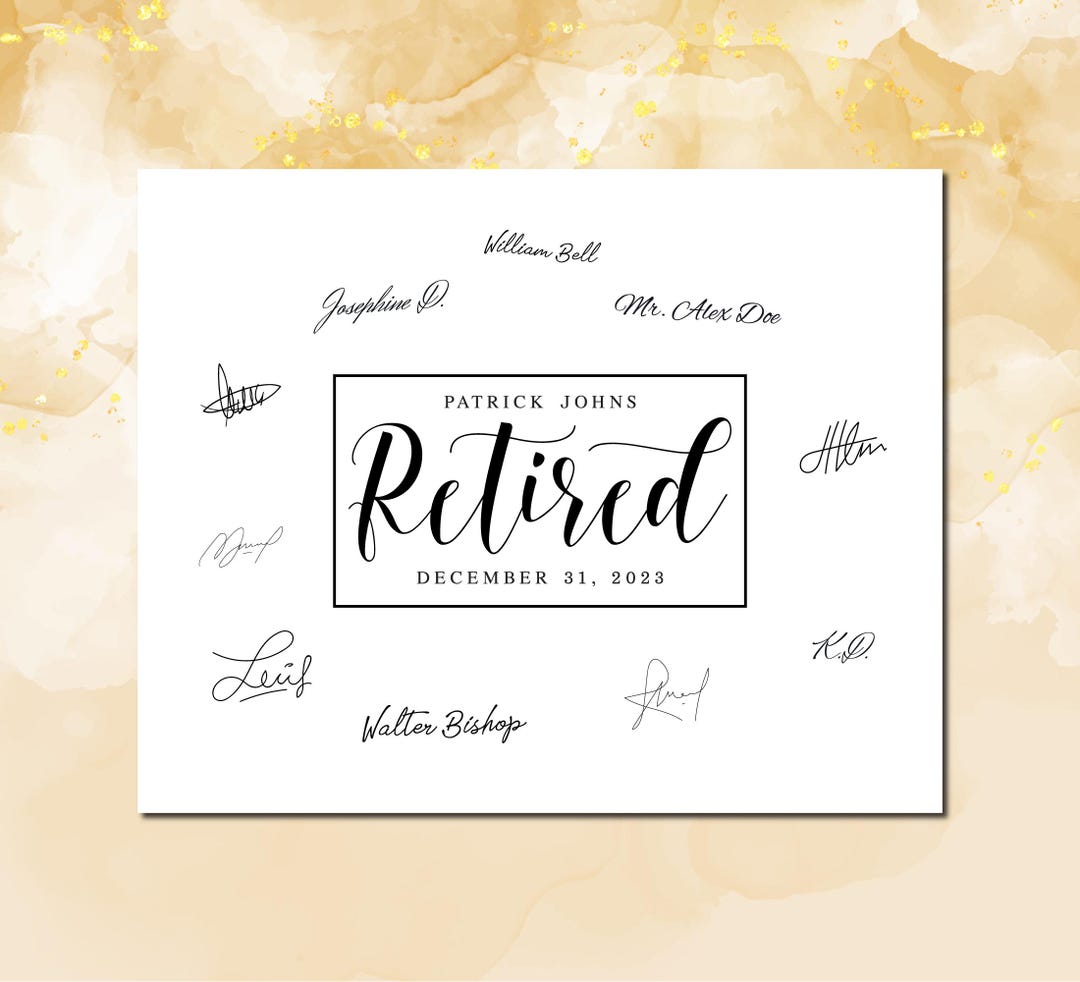 Retirement Gift Sign, Colleagues Signature Gift Sign, Retirement Prints ...