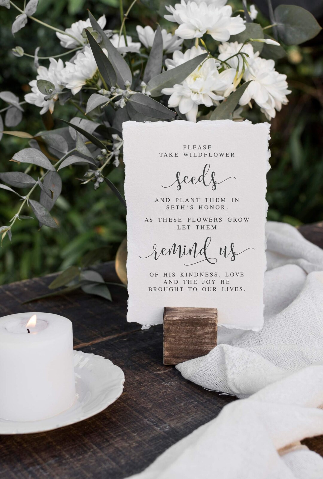 Wildflower Seeds Memorial Sign: Celebration of Life Printable (digital ...
