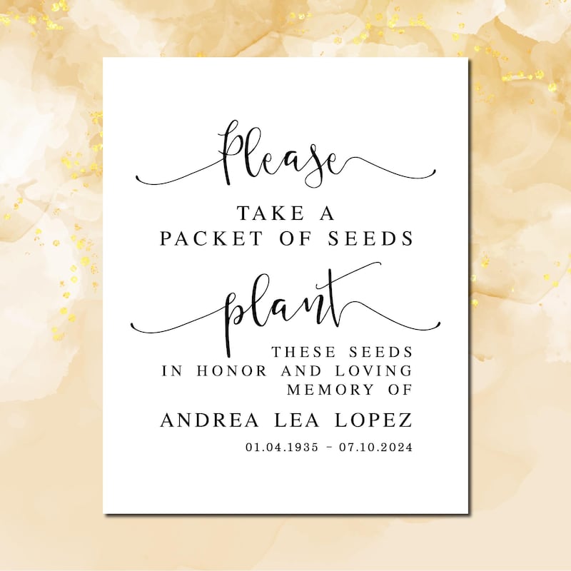 Memorial Seed Packet - Etsy