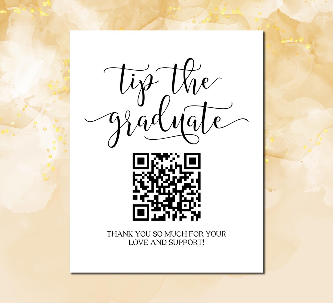 Tip the Graduate, College Fund Sign, Modern Minimalist Graduation Party ...