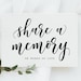 Share A Memory or Words of Love, Modern Minimalist Memorial Signs ...
