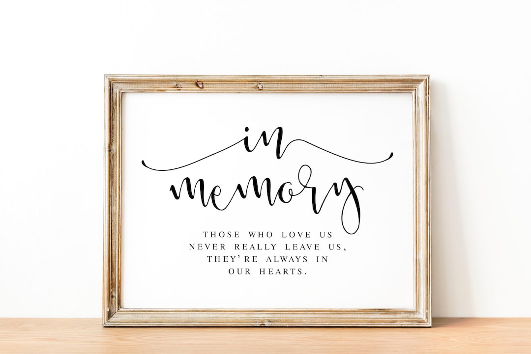 In Memory Sign, Memorial Signs, Memory Table Sign, in Loving Memory ...