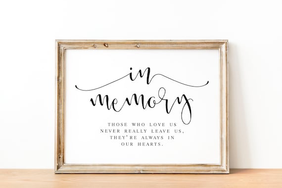 In Memory Sign Memorial Signs Memory Table Sign in Loving - Etsy