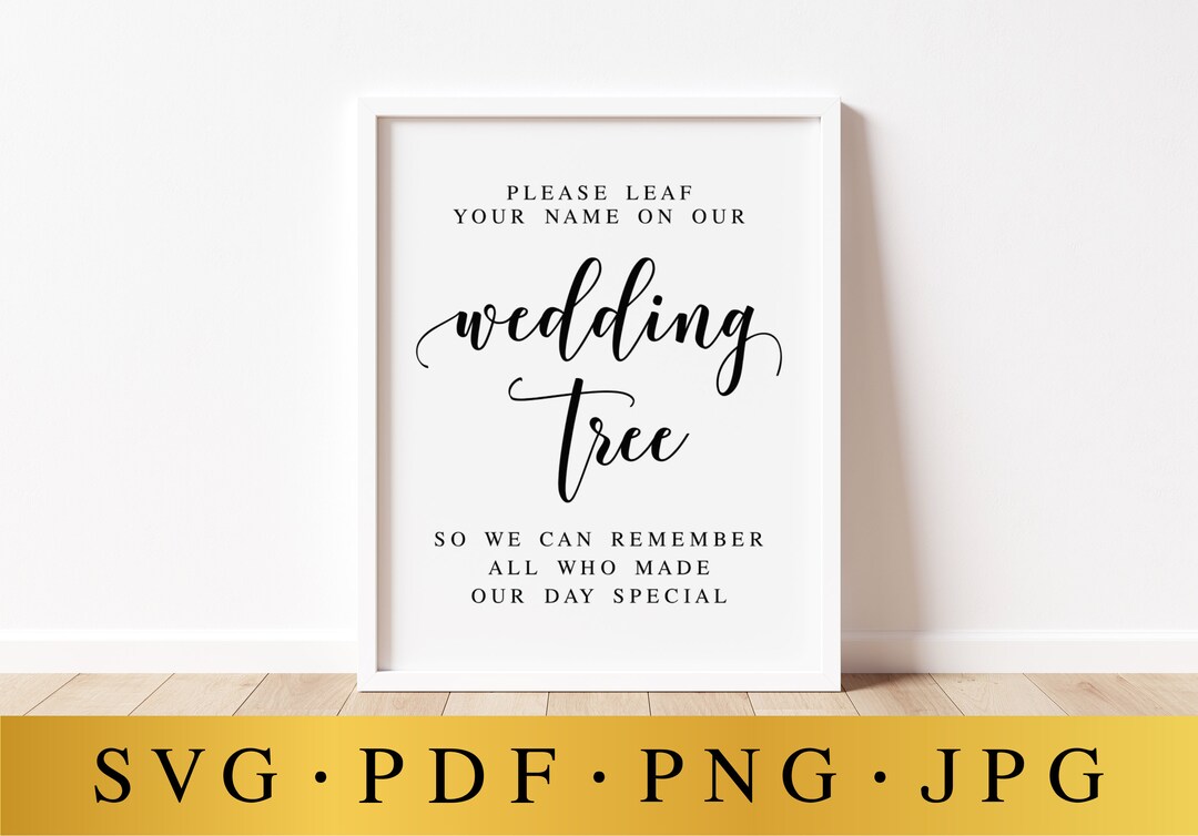 Wedding Tree Guest Book Sign: Leaf Names (digital Download) - Etsy