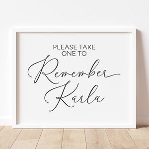 Funeral Memorial Sign: 'please Take One to Remember' (digital Download ...