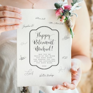 Happy Retirement Sign, Coworker Signature Gift Sign, Retirement Gift ...