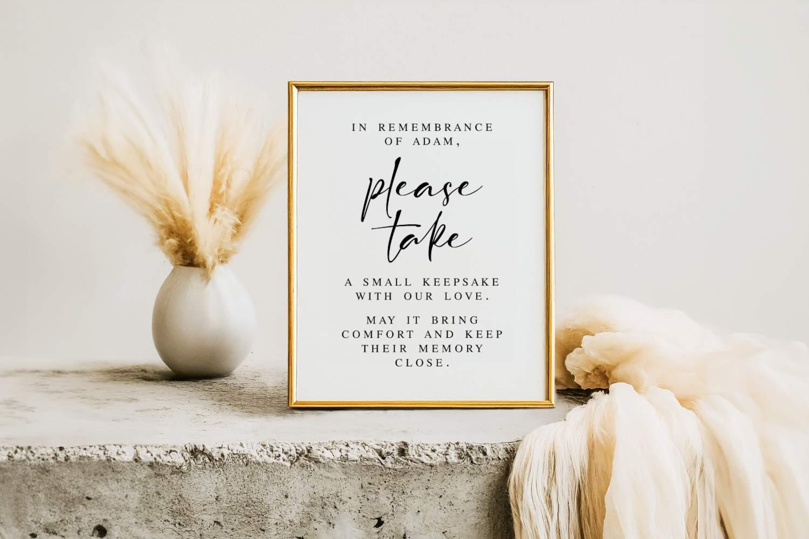 Funeral Service Remembrance Sign, Memorial Keepsake Sign Printable ...