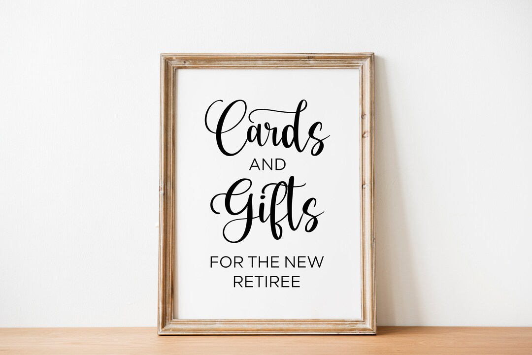 Retirement Party Sign: Cards and Gifts Table Decor (digital Download ...