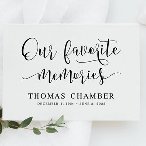 Our Favorite Memories, Modern Minimalist Funeral Service Signs ...